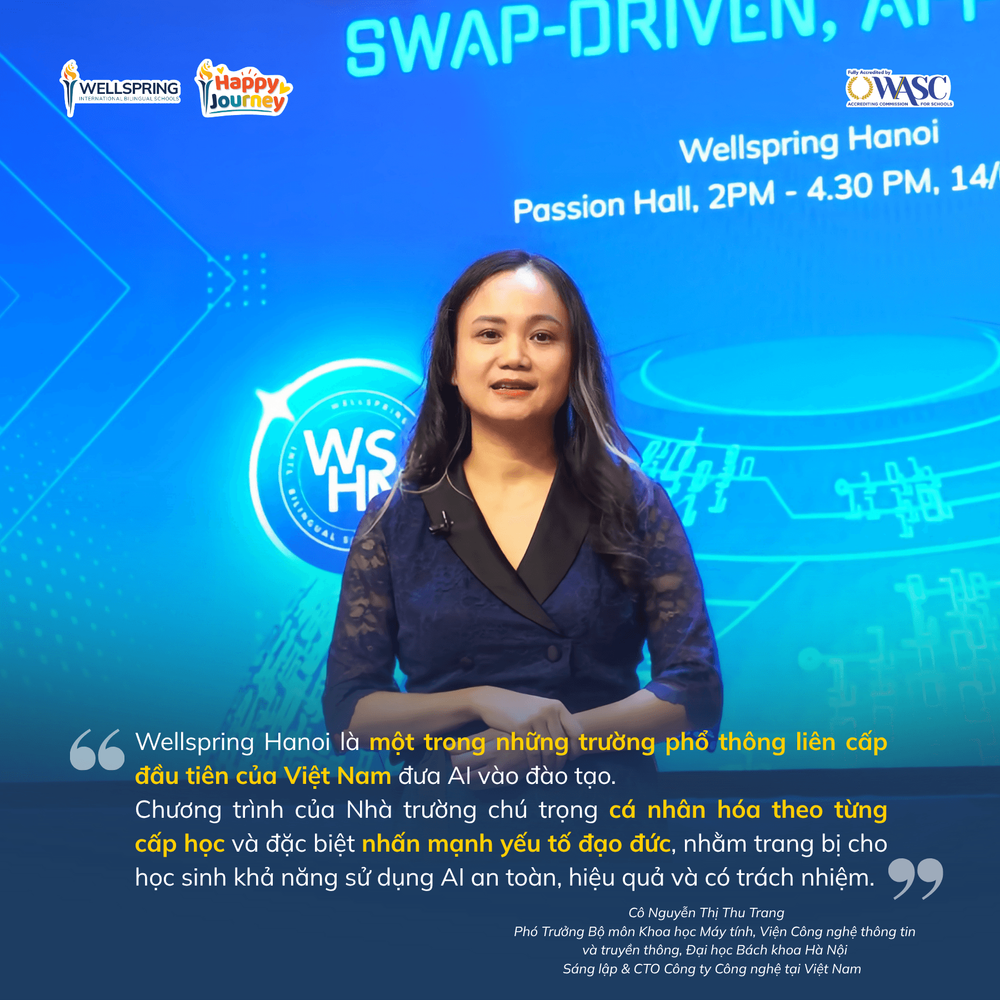 Wellspring Hanoi công bố bước chuyển mình chiến lược với chương trình giáo dục Trí tuệ nhân tạo ...